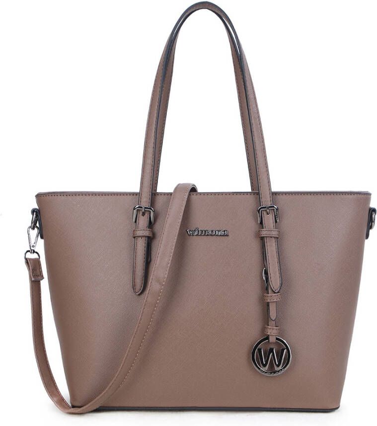 Wimona Kyara Schoudertas taupe Damestas - Tassenshoponline.nl